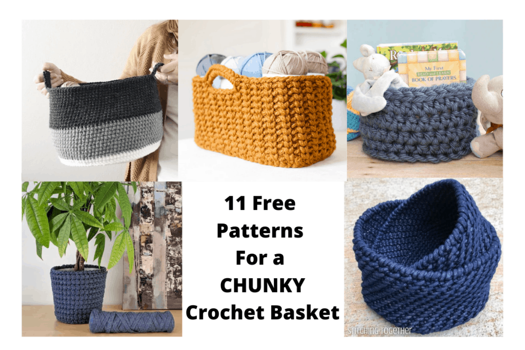 11 Free Patterns For A Chunky Crochet Basket - The Creative Folk